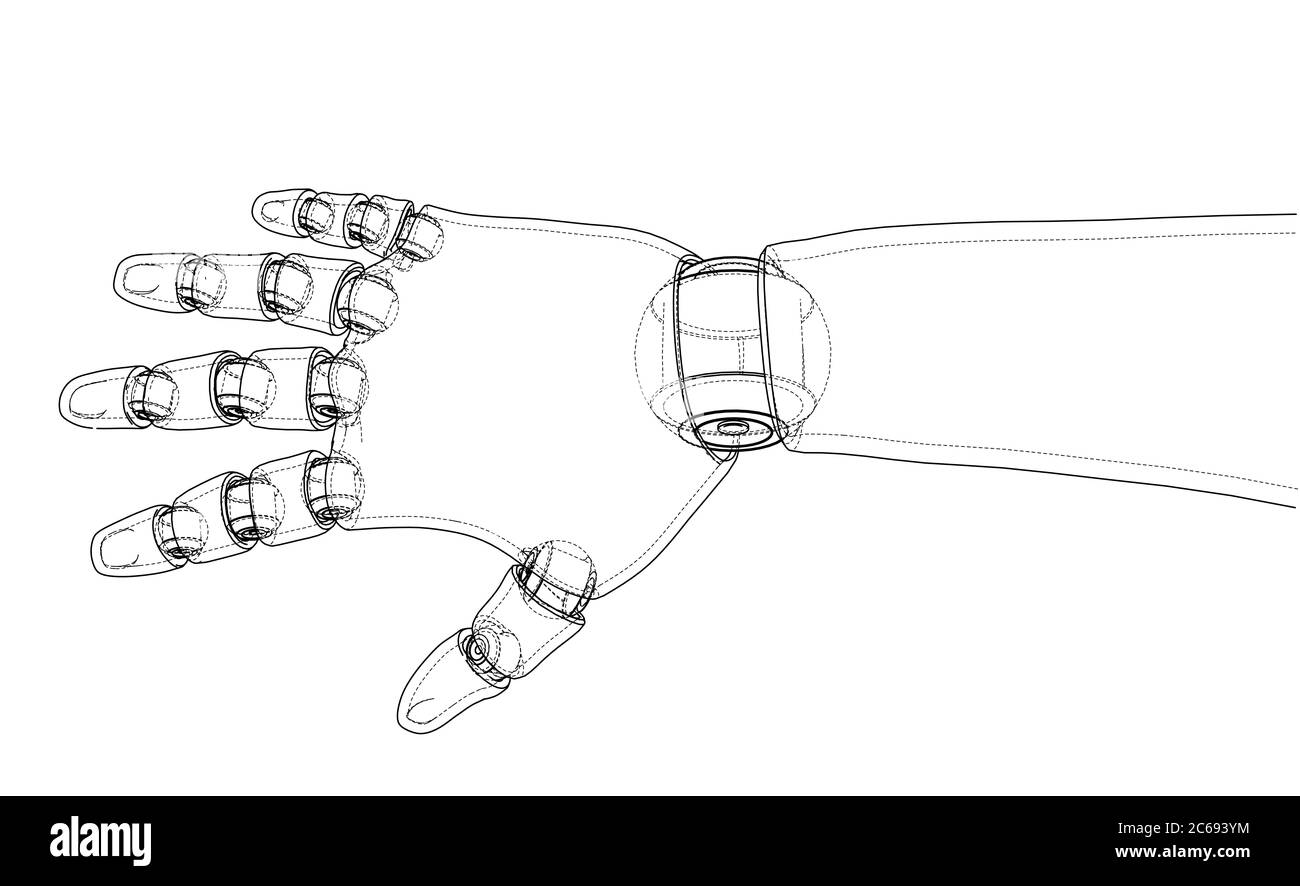 Robot hand outline. 3D illustration Stock Photo - Alamy