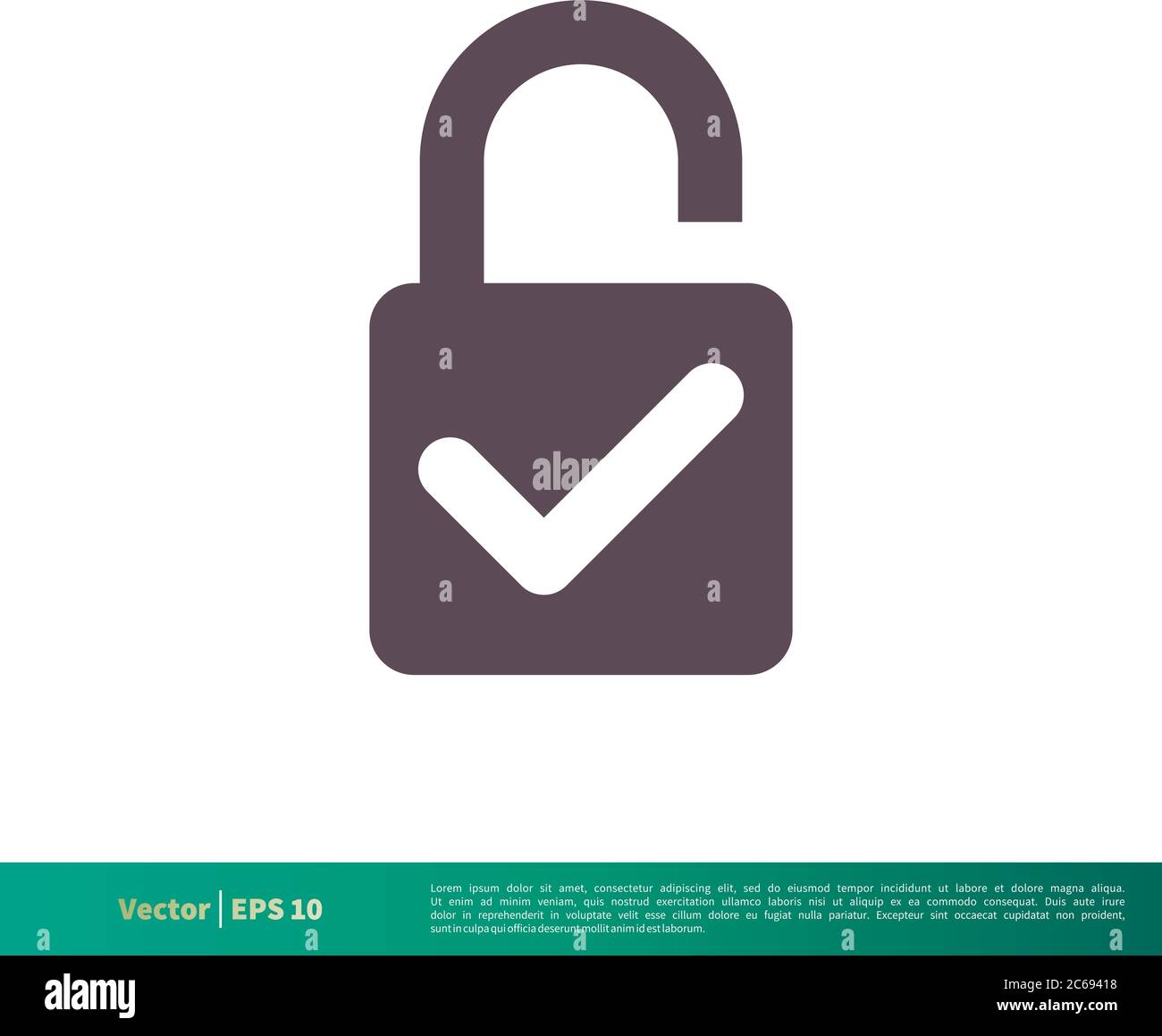 Padlock Check Mark Icon Vector Logo Template Illustration Design. Editable Vector EPS 10 Stock ...