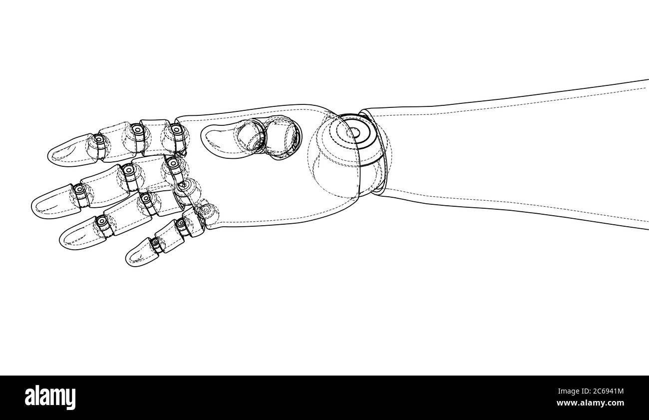 Robot hand outline. 3D illustration Stock Photo - Alamy