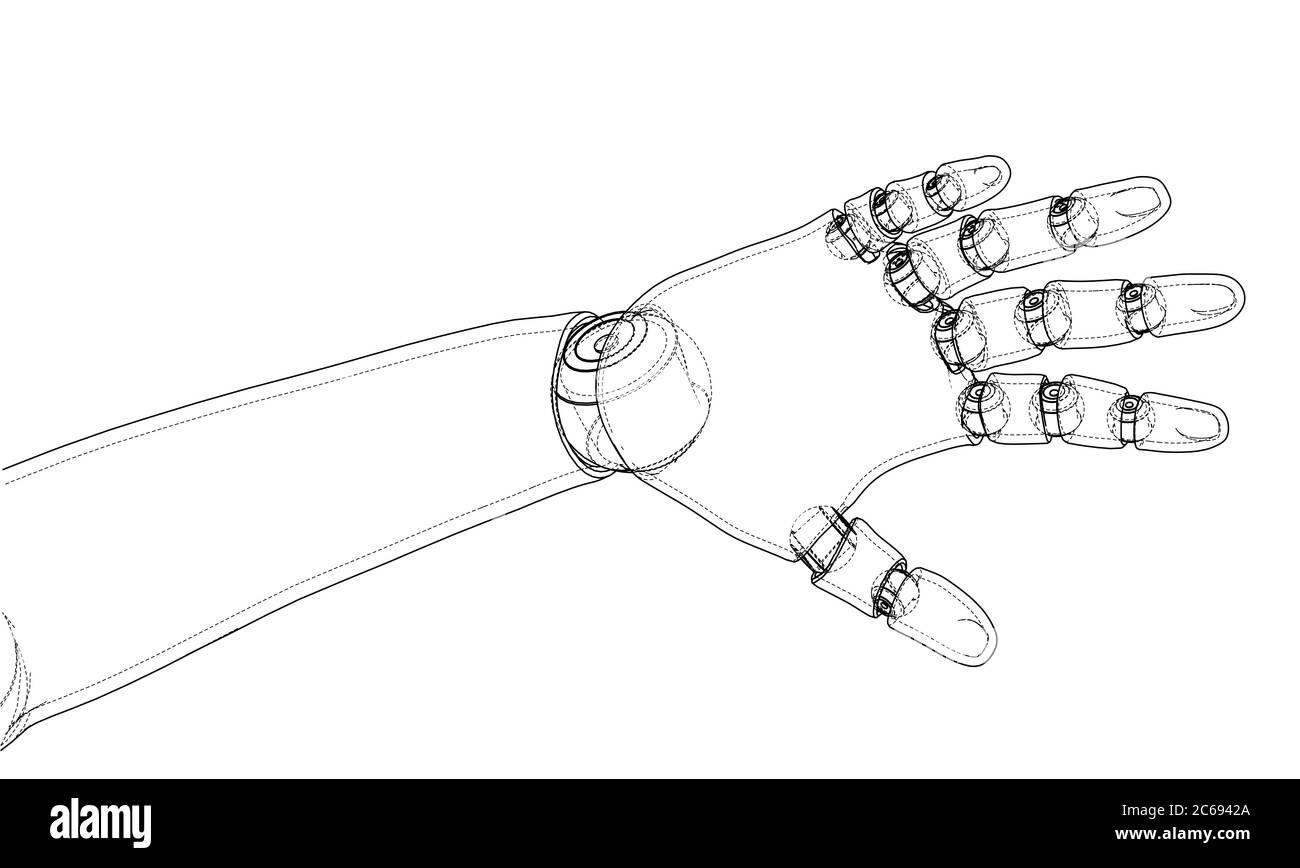 Robot hand outline. 3D illustration Stock Photo - Alamy