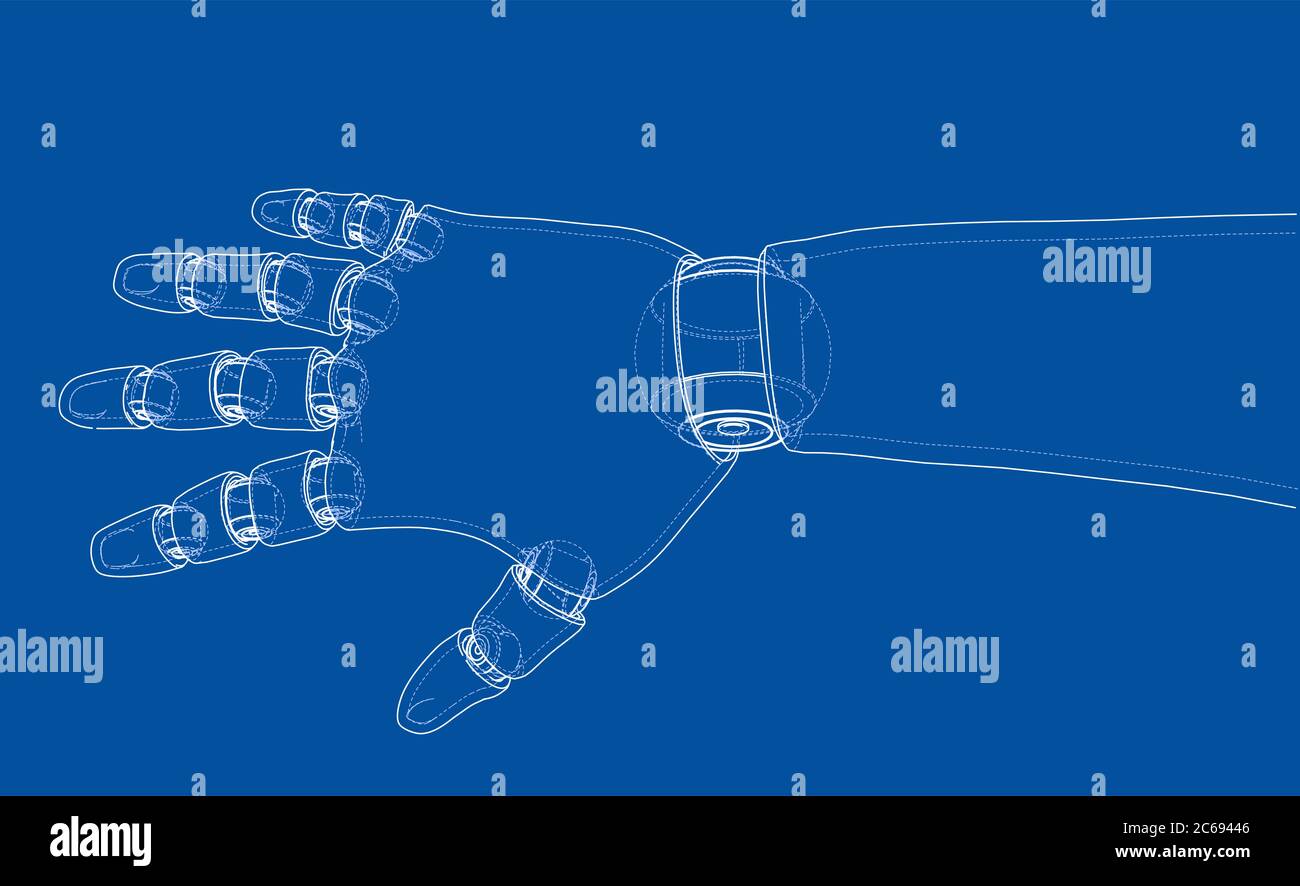 Robot hand outline. 3D illustration Stock Photo - Alamy