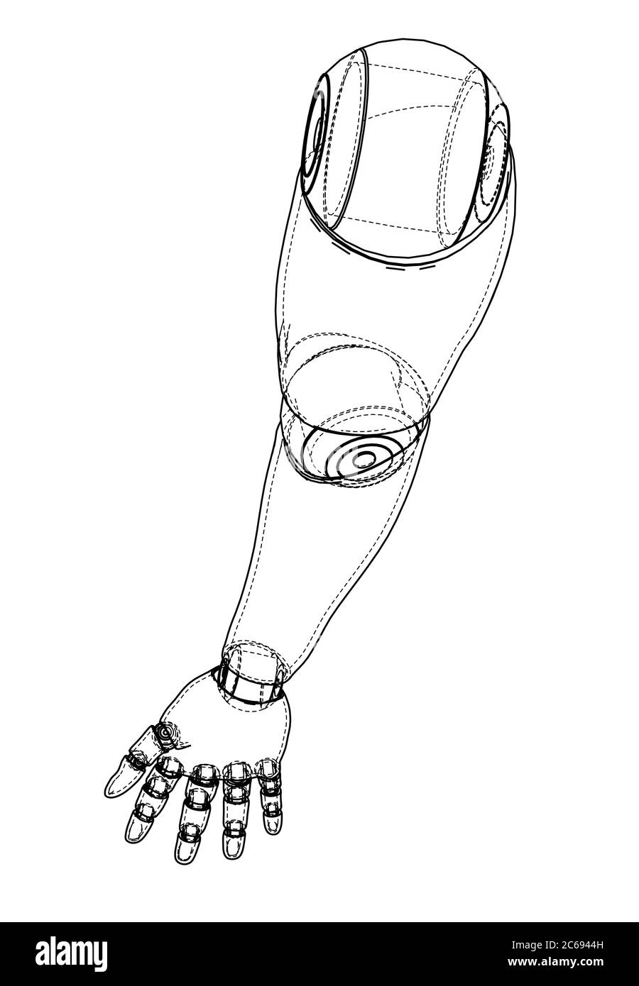 Robot hand outline. 3D illustration Stock Photo - Alamy