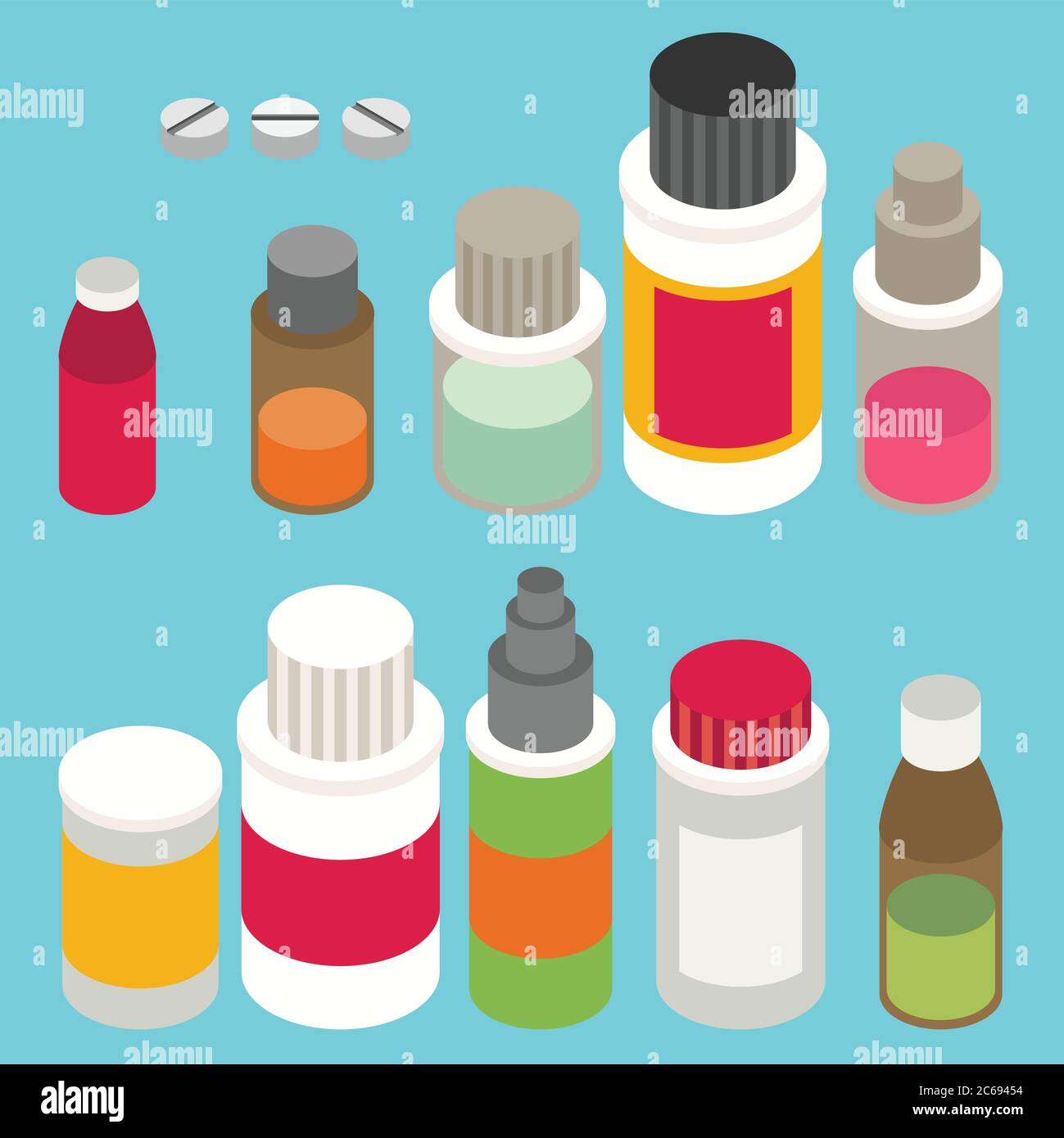 Flat 3d isometric pharmaceutics pharmacy drug Stock Vector Image & Art ...
