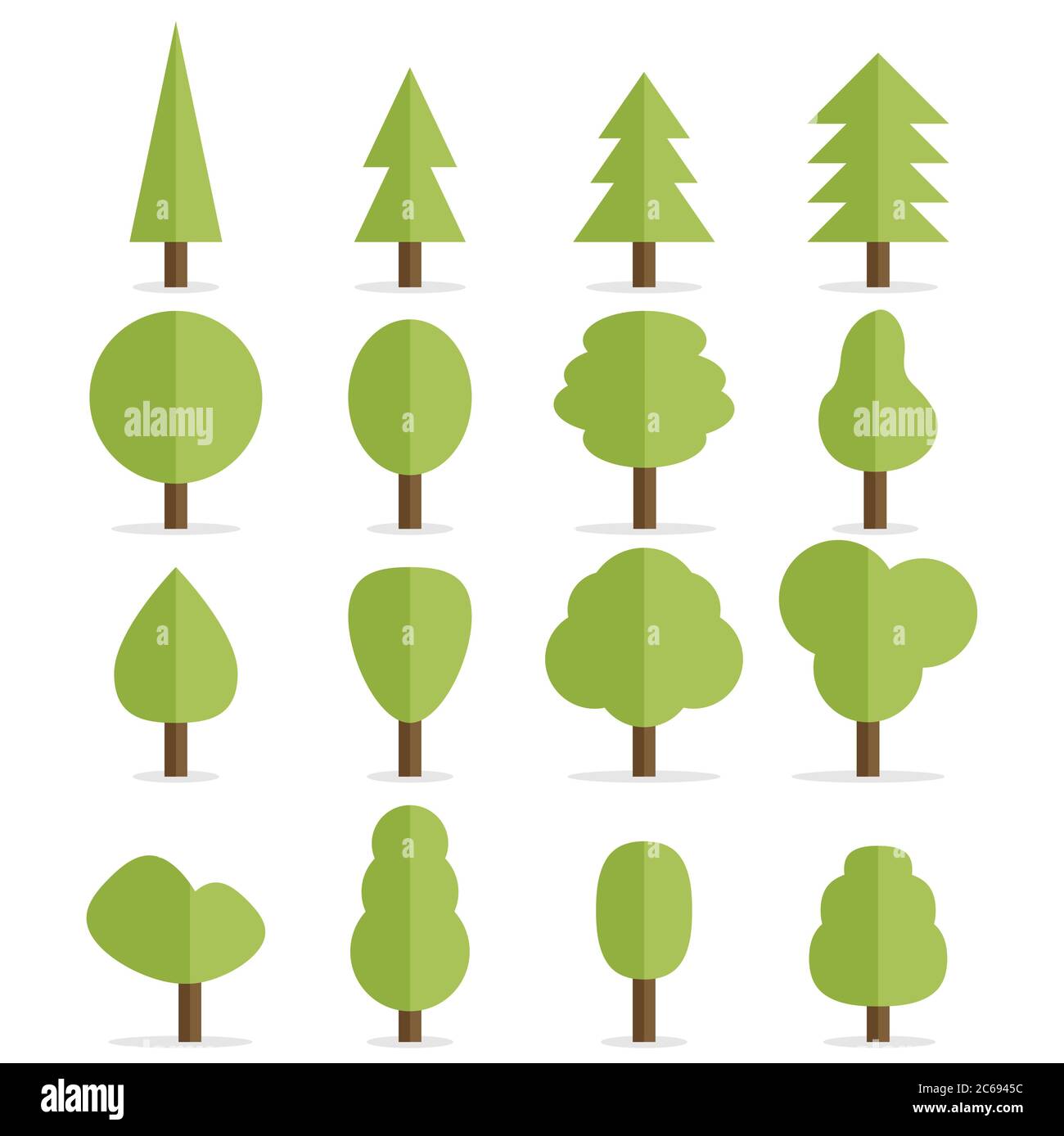 Vector set of flat trees Stock Vector Image & Art - Alamy