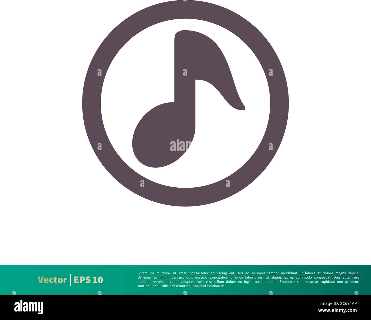 Music Note Icon Vector Logo Template Illustration Design. Editable ...