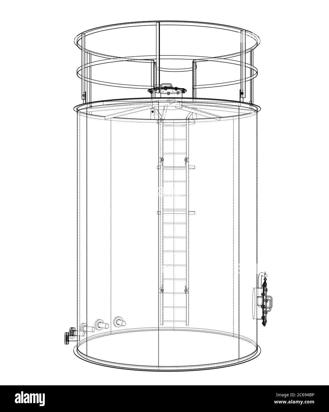 Oil tank outline. 3D illustration Stock Photo - Alamy