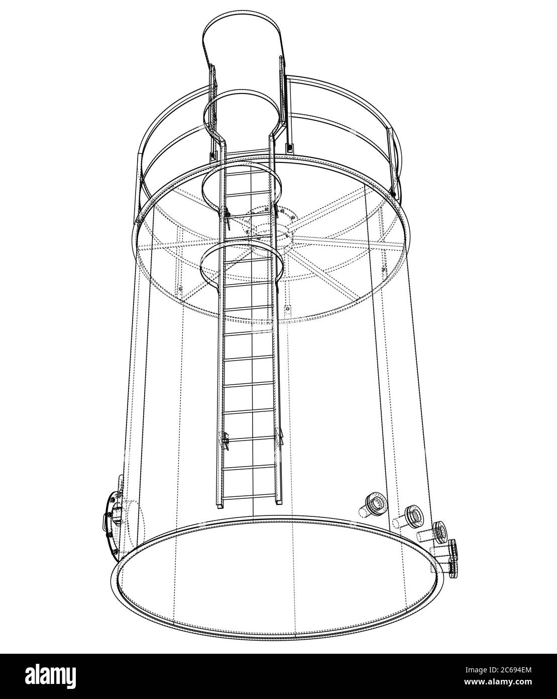Oil tank outline. 3D illustration Stock Photo - Alamy