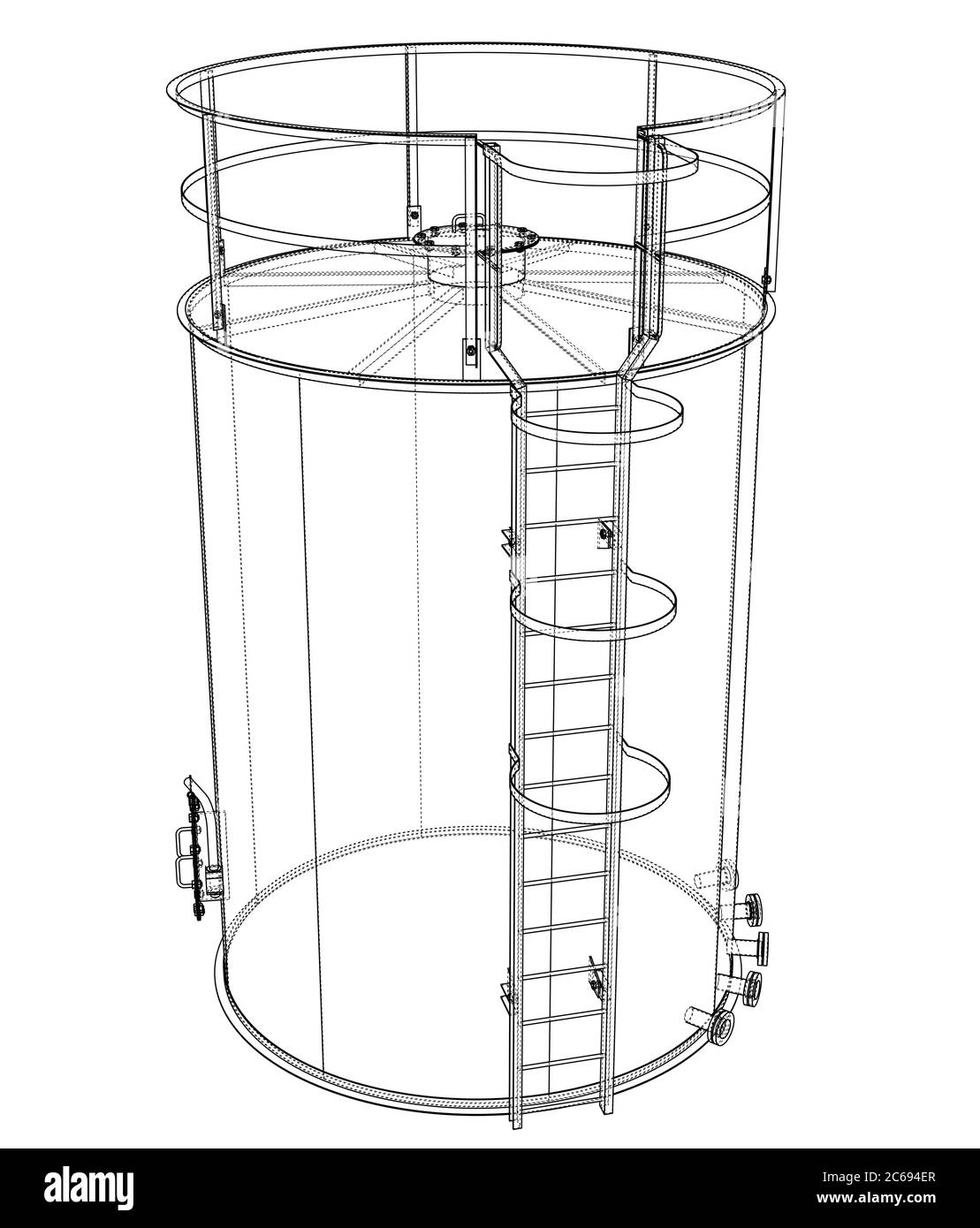 Oil tank outline. 3D illustration Stock Photo - Alamy