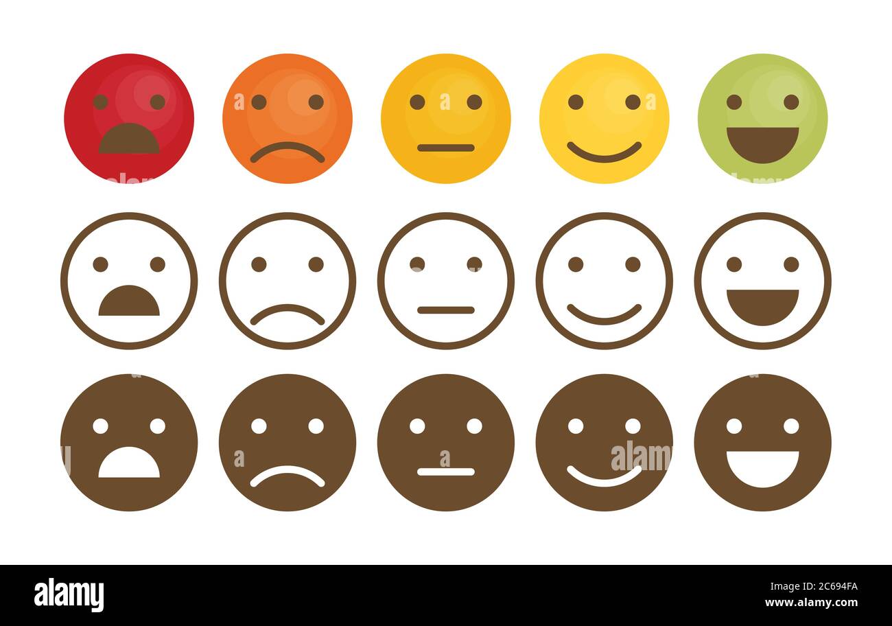 Feedback emoticon set vector illustration, flat design Stock Vector ...