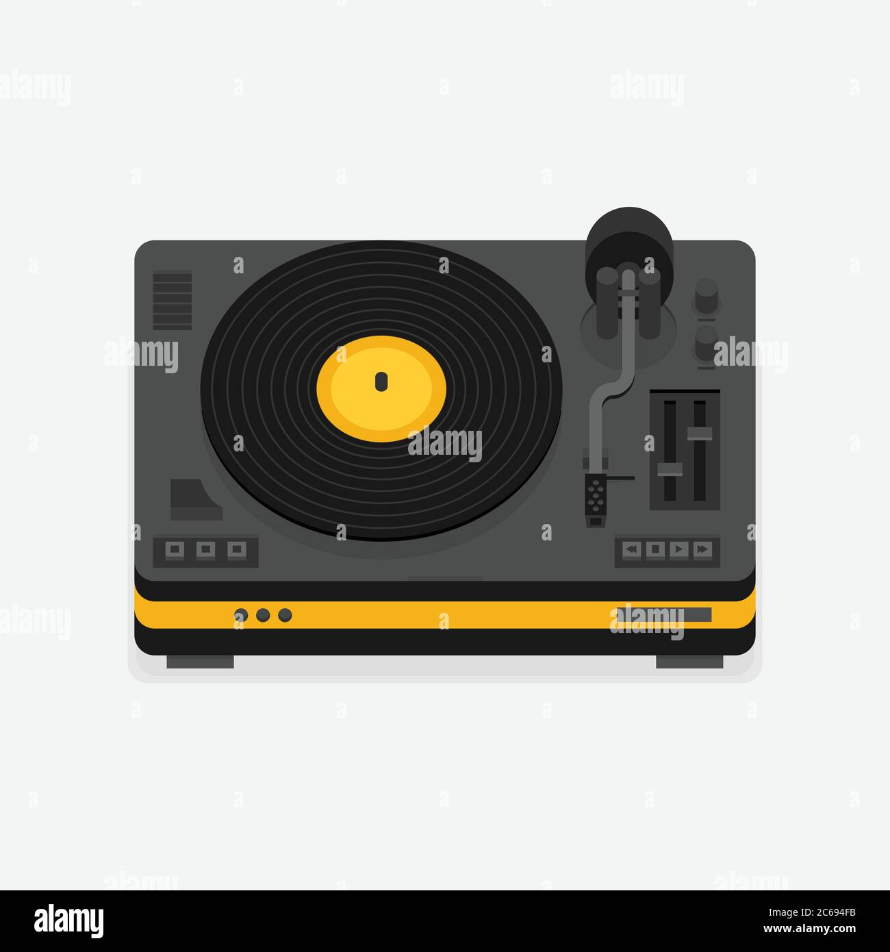 Player for vinyl record. Music flat vector illustration Stock Vector ...