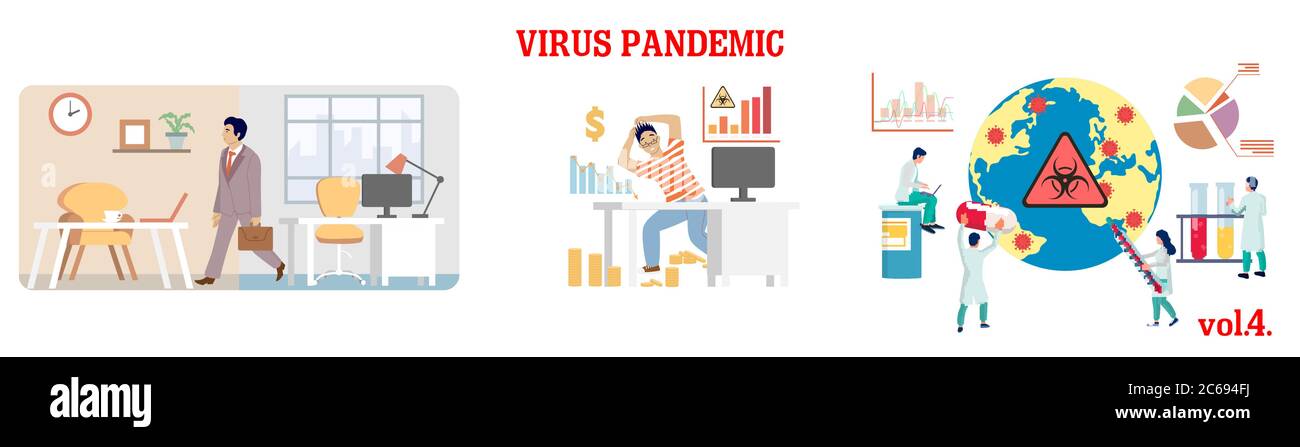 Corona virus pandemic preventive measures, vector flat isolated ...