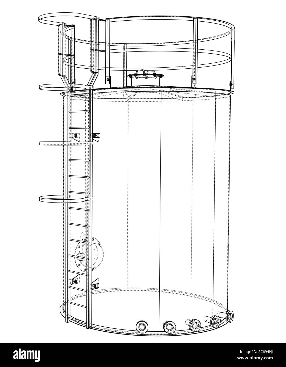 Oil tank outline. 3D illustration Stock Photo - Alamy