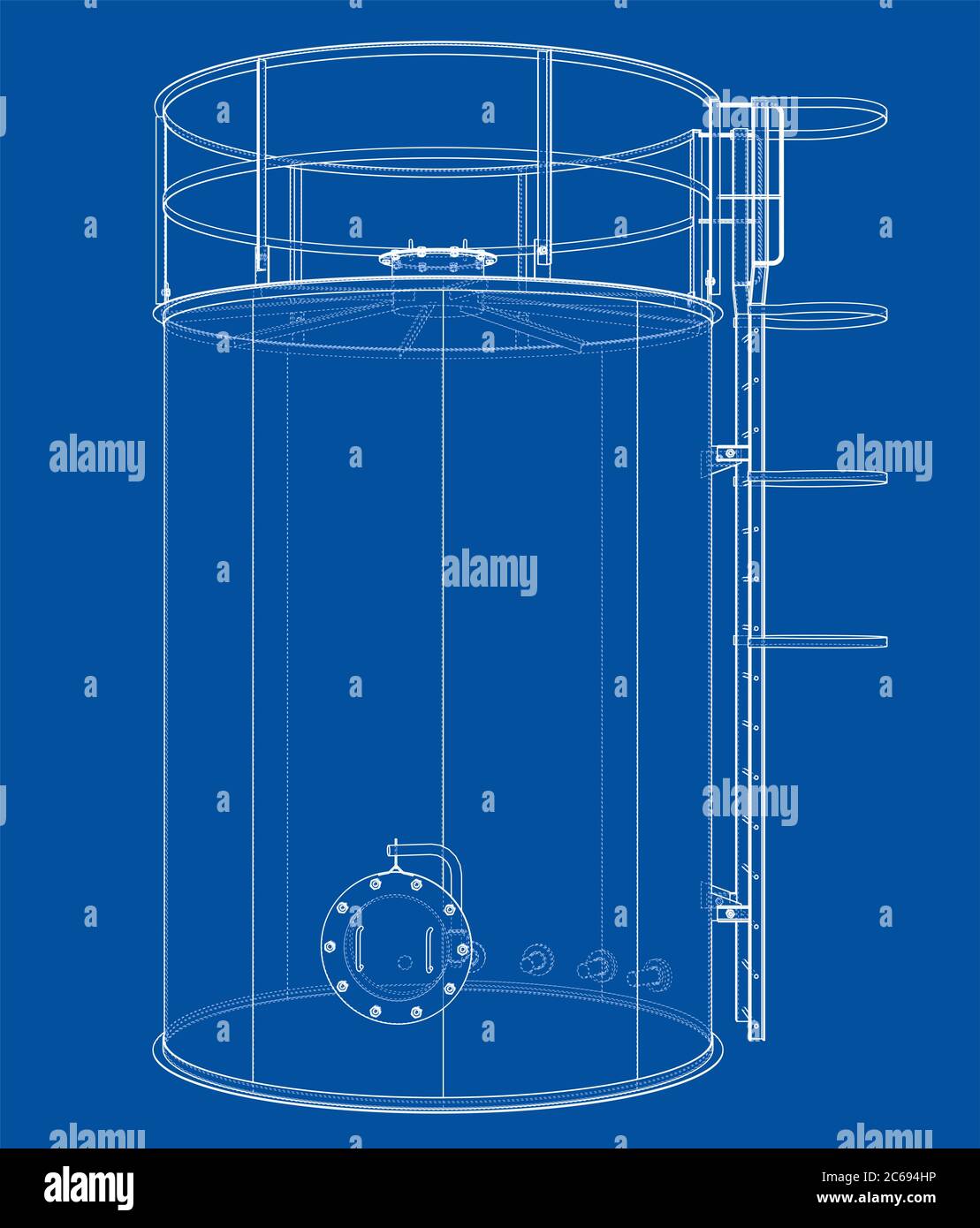 Oil tank outline. 3D illustration Stock Photo - Alamy