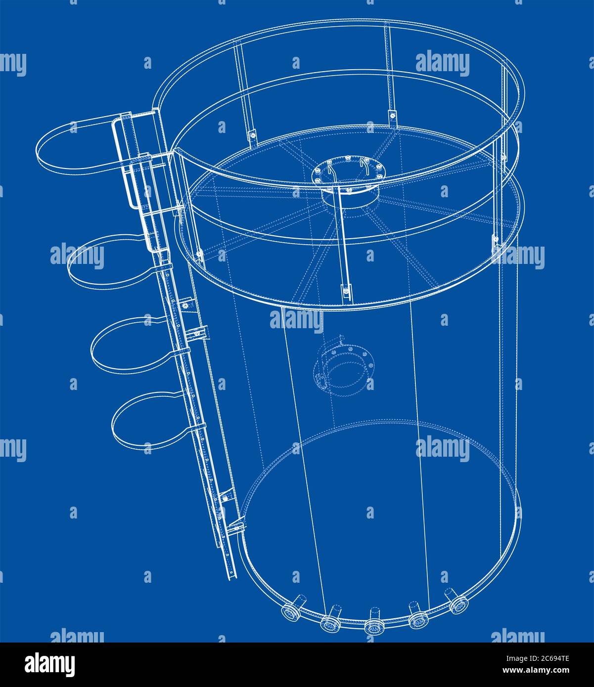 Oil tank outline. 3D illustration Stock Photo - Alamy