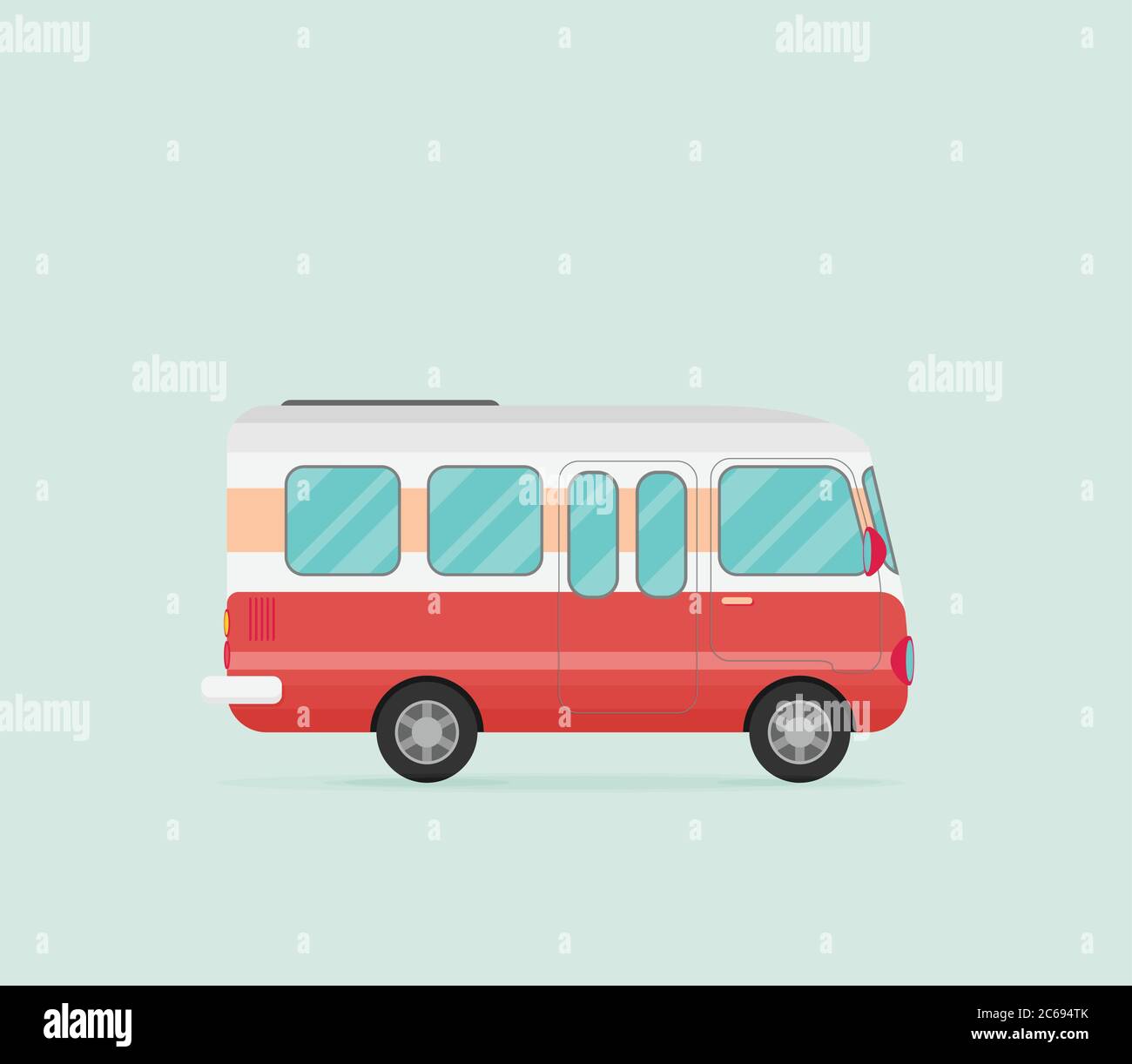 Retro bus. Flat vector Stock Vector Image & Art - Alamy