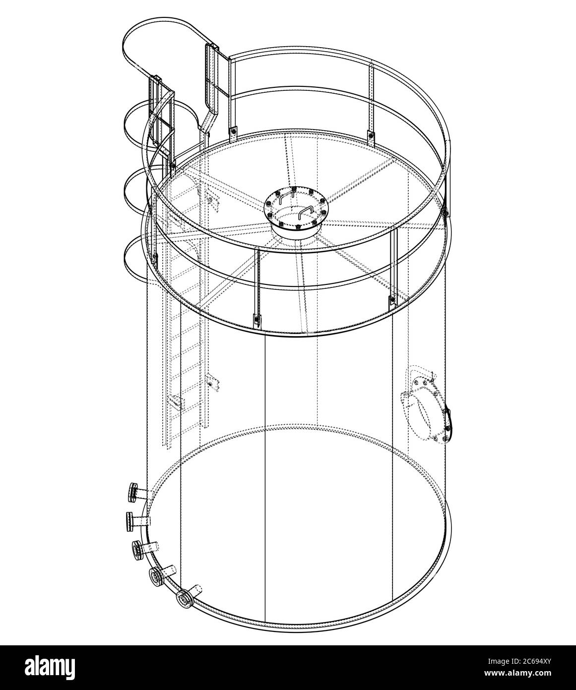 Oil tank outline. 3D illustration Stock Photo - Alamy