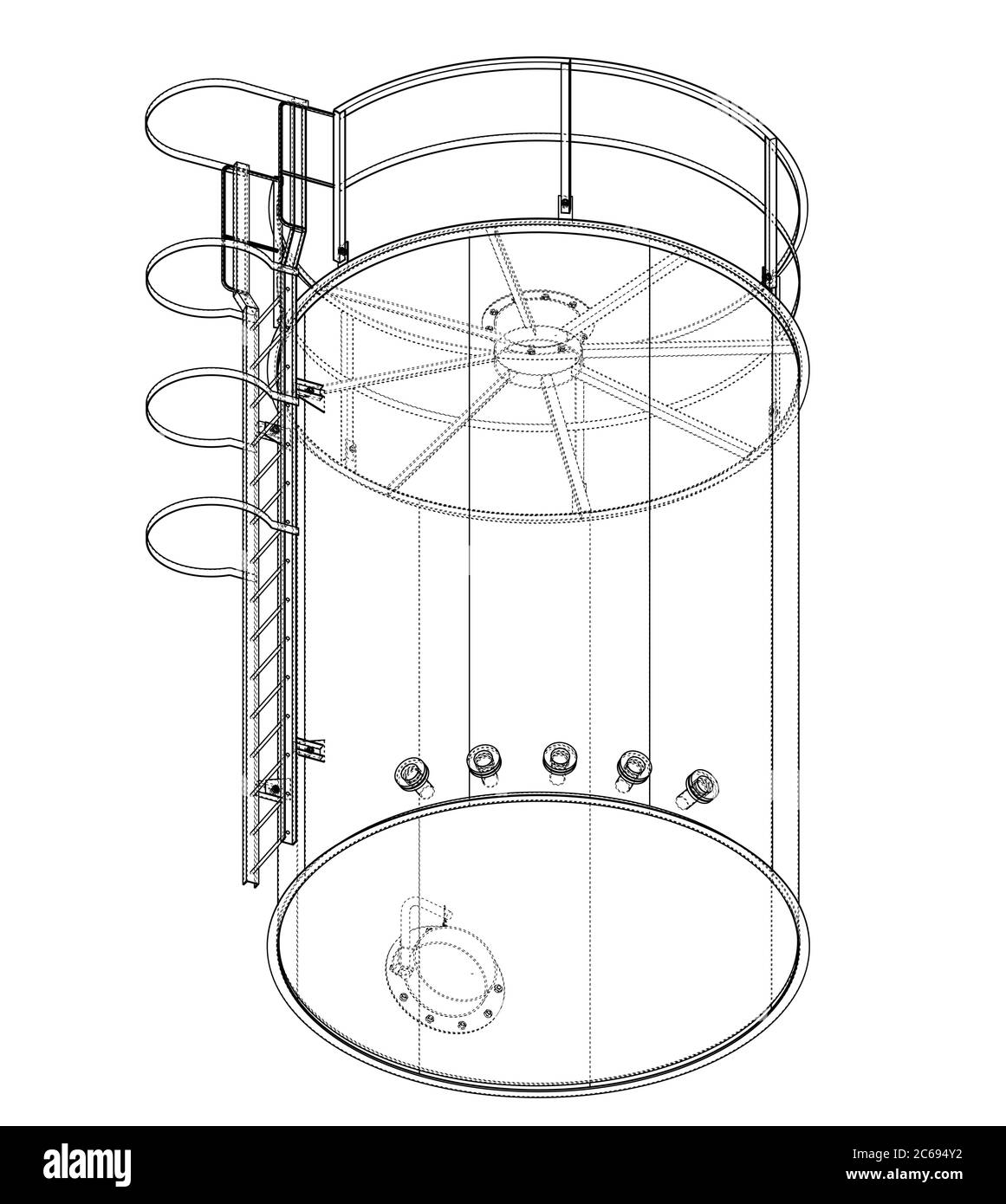 Oil tank outline. 3D illustration Stock Photo - Alamy
