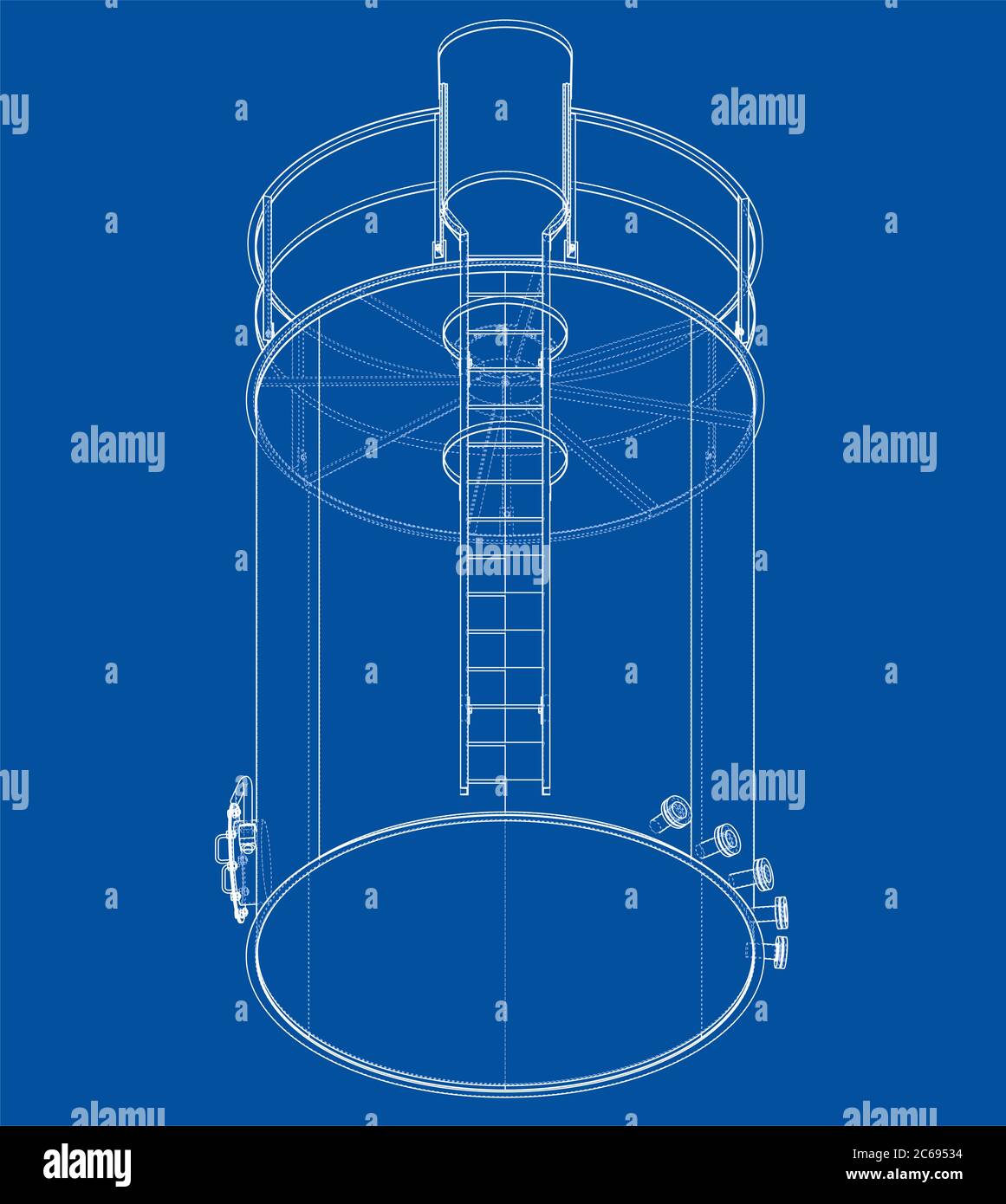 Oil tank outline. 3D illustration Stock Photo - Alamy