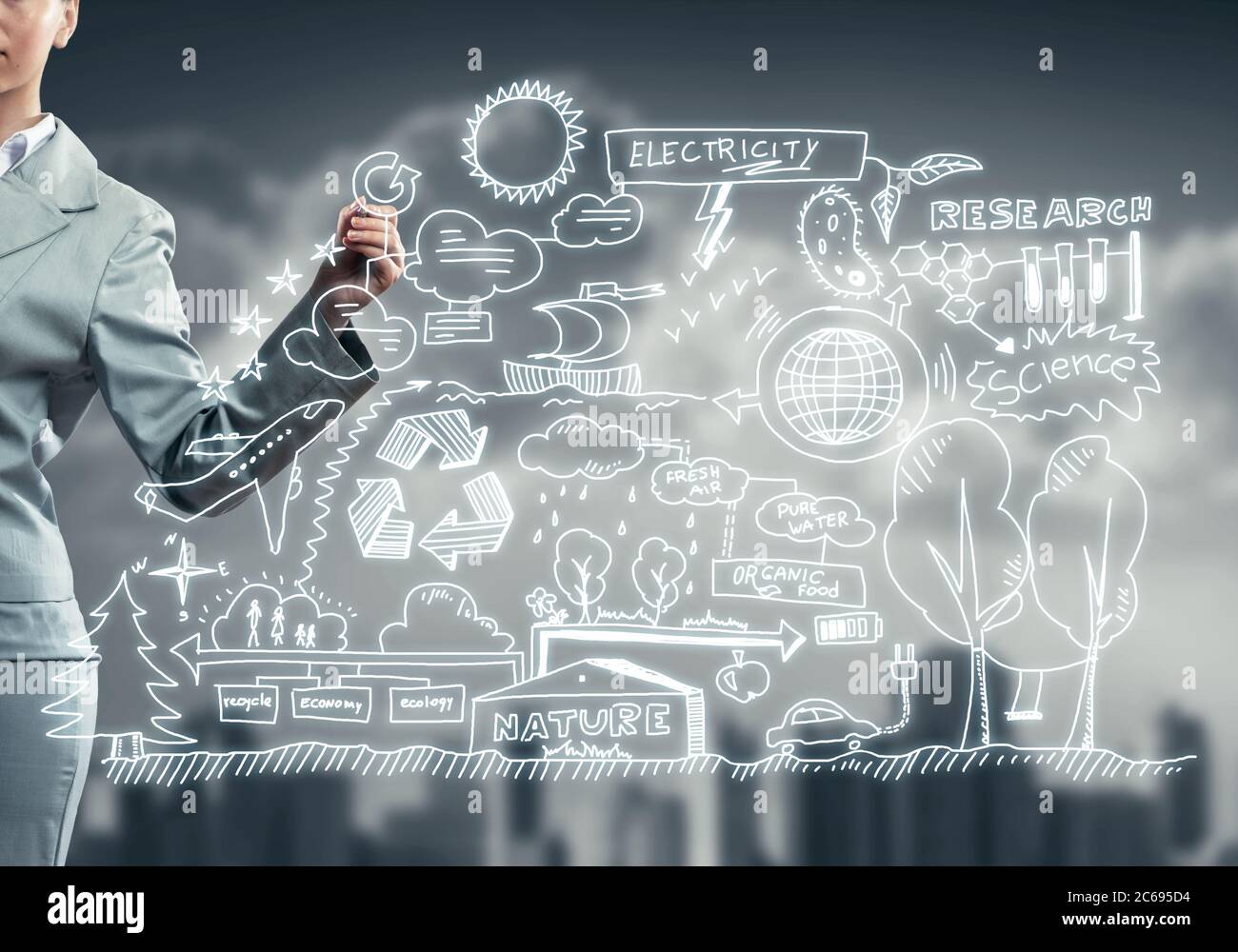 Drawing environmental concept Stock Photo - Alamy