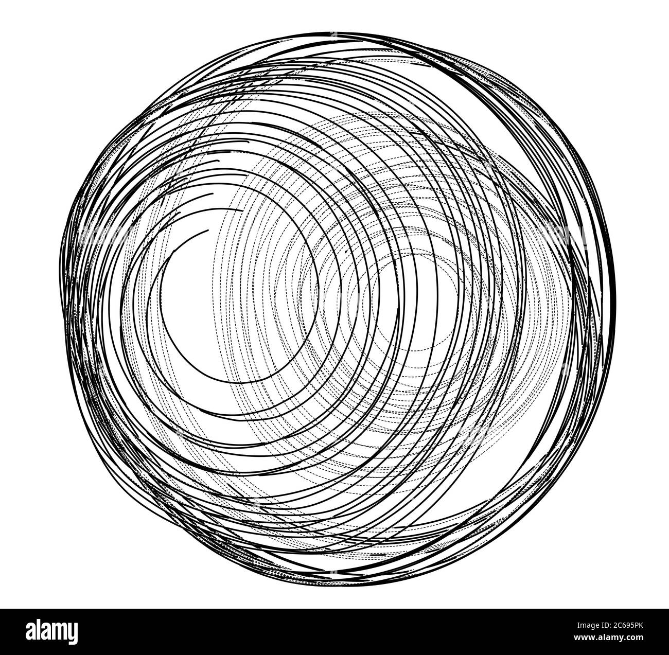 Sphere of spirals outline Stock Photo - Alamy