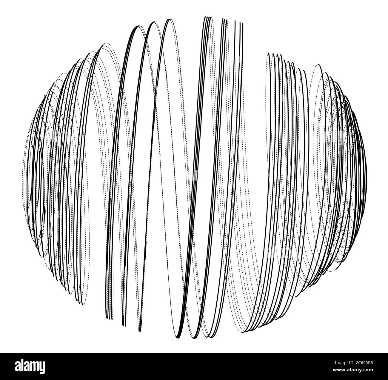 Sphere of spirals outline Stock Photo - Alamy