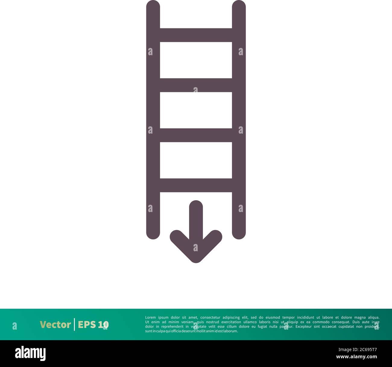 Down Arrow Ladder Icon Vector Logo Template Illustration Design ...