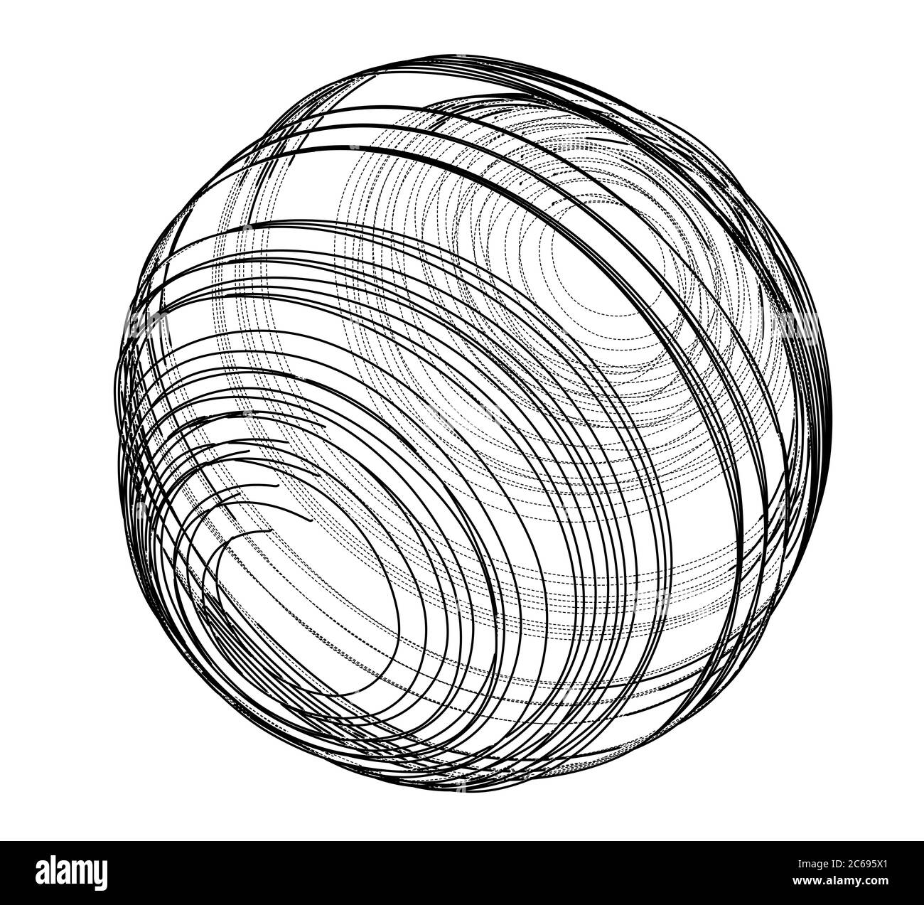 Sphere of spirals outline Stock Photo - Alamy