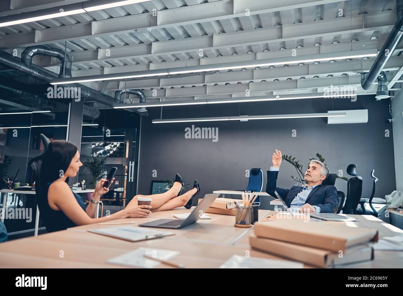 Time to relax after hard working long day Stock Photo - Alamy
