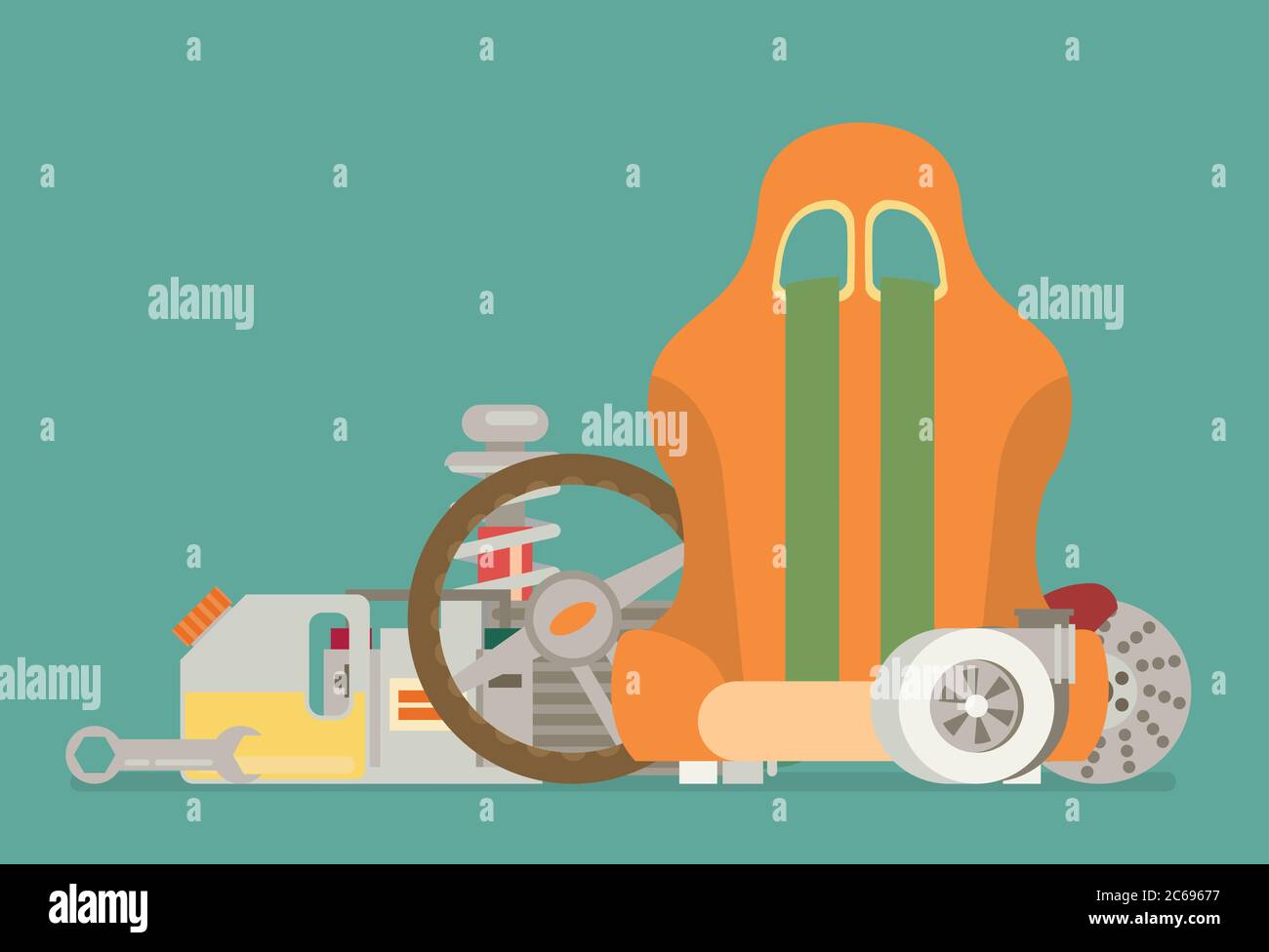 automotive spare parts flat design Stock Vector Image & Art - Alamy