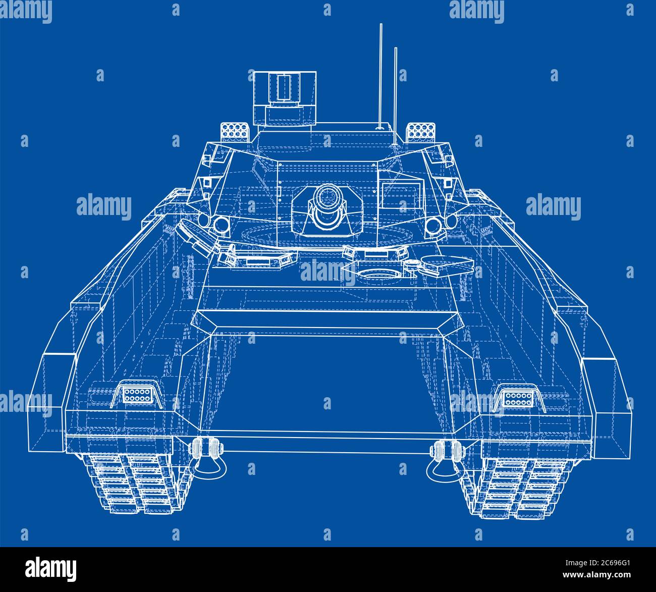Blueprint of realistic tank Stock Photo - Alamy
