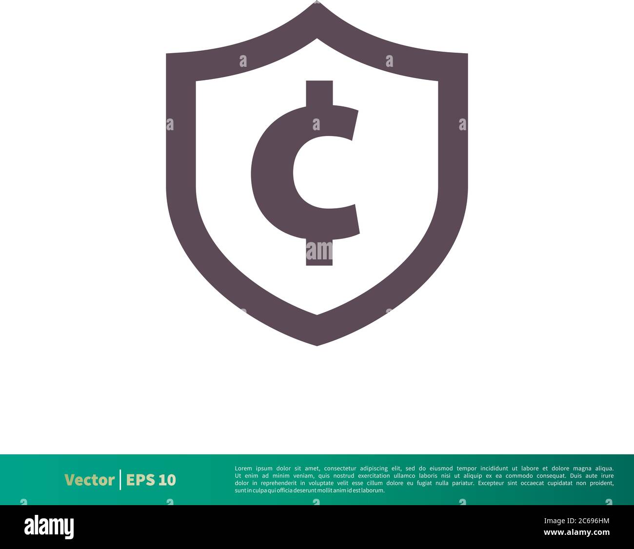 Cent Money Shield Icon Vector Logo Template Illustration Design ...