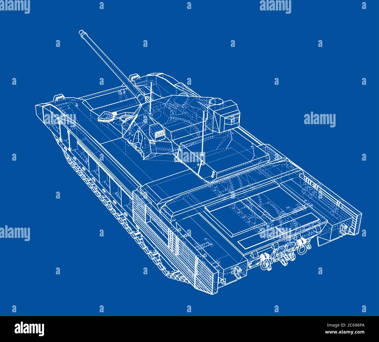 Blueprint of realistic tank Stock Photo - Alamy