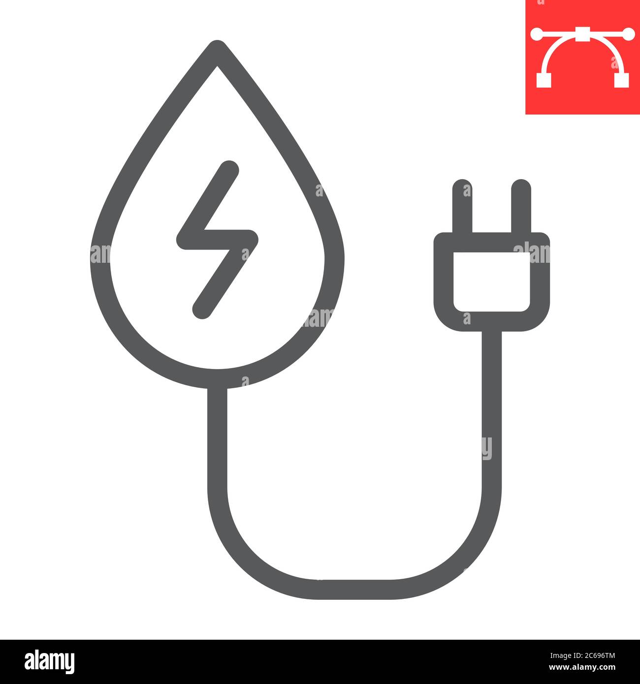 Hydropower line icon, energy and ecology, water energy sign vector ...