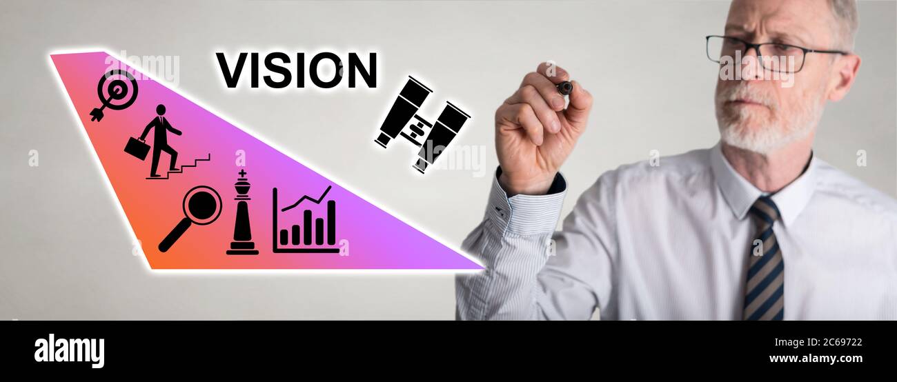 Vision concept drawn by a businessman Stock Photo - Alamy