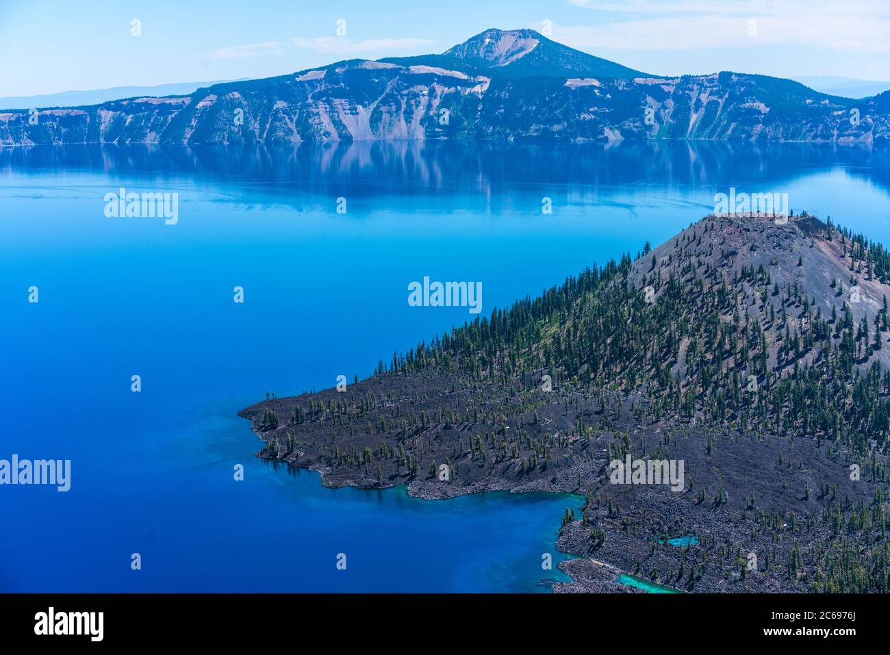 The crater lake at summer time, in Oregon, USA Stock Photo - Alamy