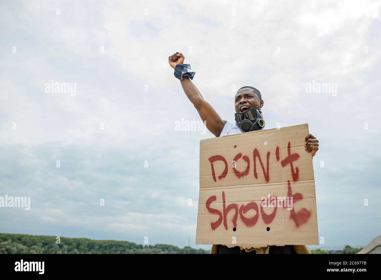 africanamerican activist went out to support blacks in USA. he speaks ...