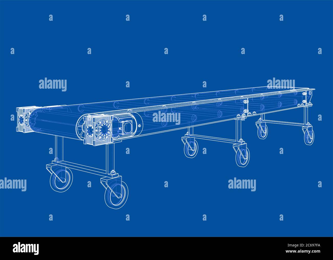 3D outline conveyor belt Stock Photo - Alamy