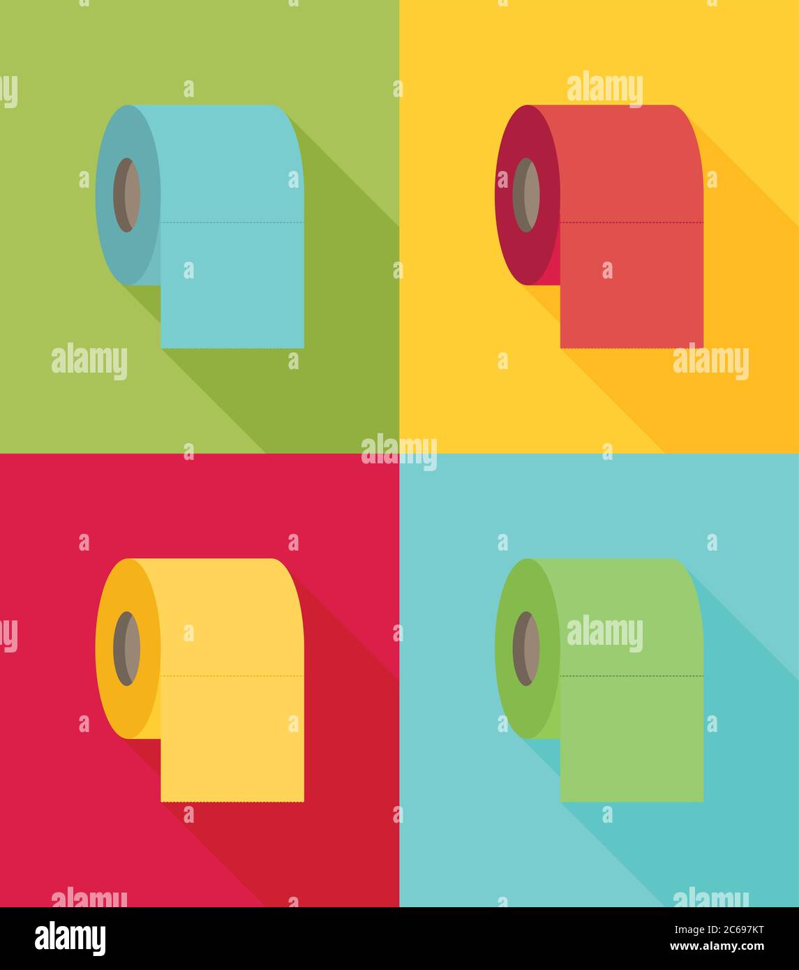 Toilet paper color set flat icon. Modern flat icon vector Stock Vector ...