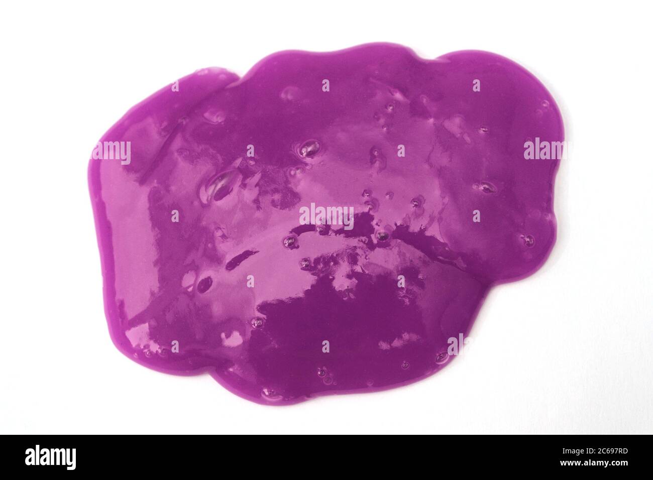 Violet slime with woman ang children hands, isolated on white ...