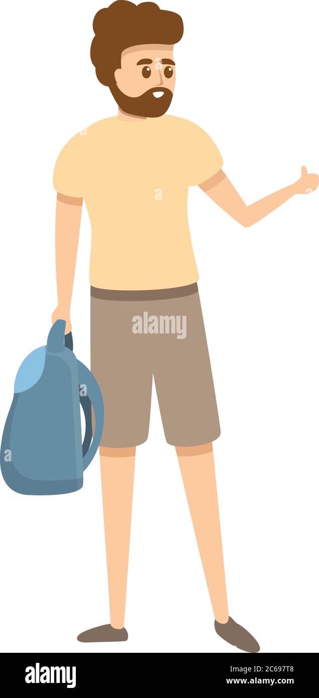 Hitchhiking icon. Cartoon of hitchhiking vector icon for web design ...