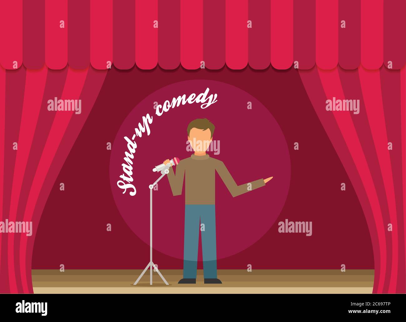 Comedian Doing Stand Up. Flat vector Stock Vector Image & Art - Alamy