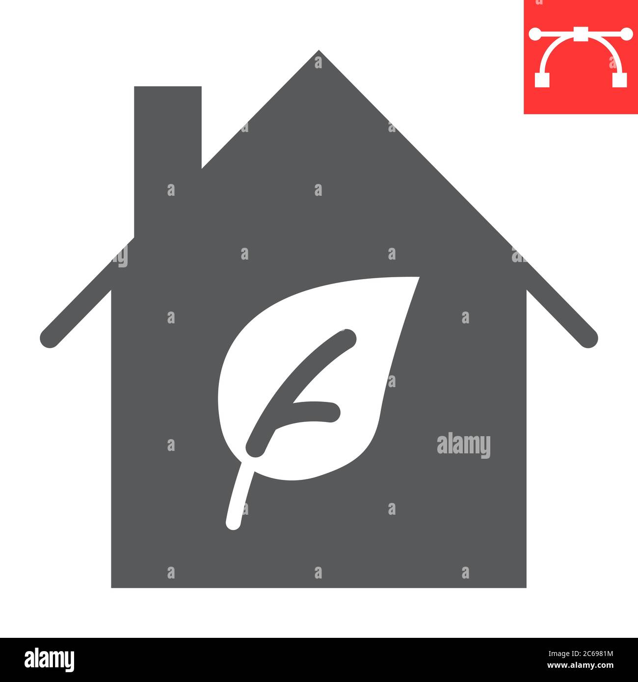 Eco house glyph icon, home and ecology, green house sign vector ...