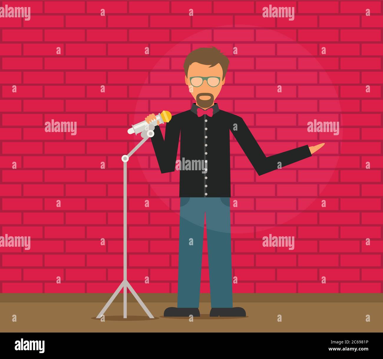 Comedian Doing Stand Up. Flat vector Stock Vector Image & Art - Alamy