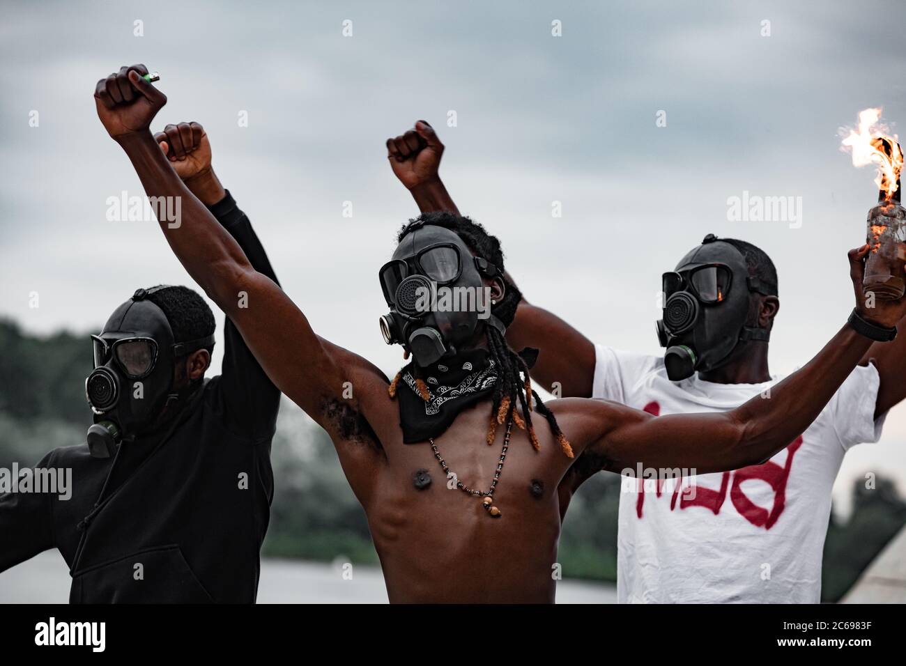 young american black civilians fight with discrimination, US cities and ...