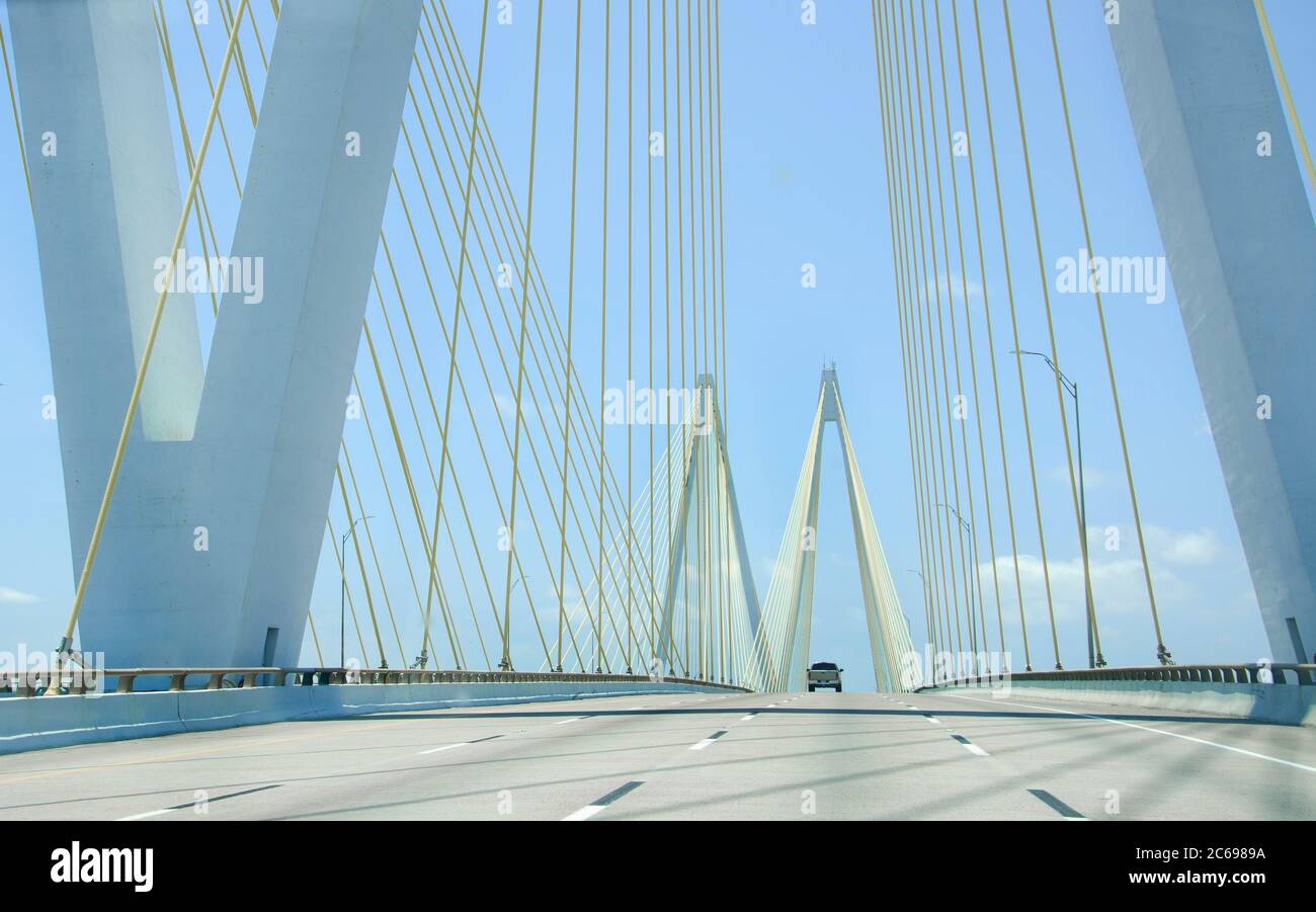 Clear blue sky over texas freeway hi-res stock photography and images ...