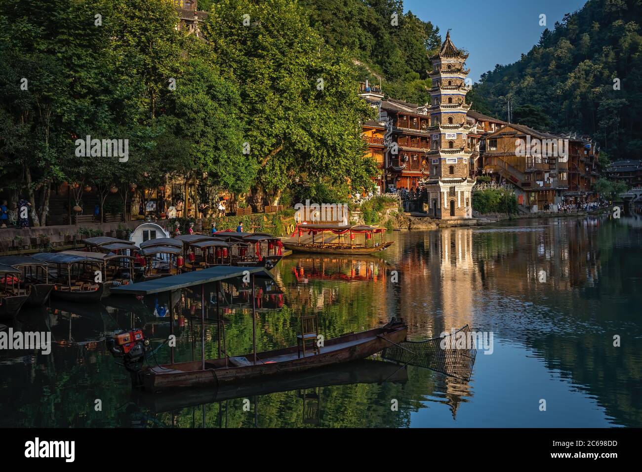 Feng Huang, China - August 2019 : Landmark Fenghuang Wanming Pagoda ...