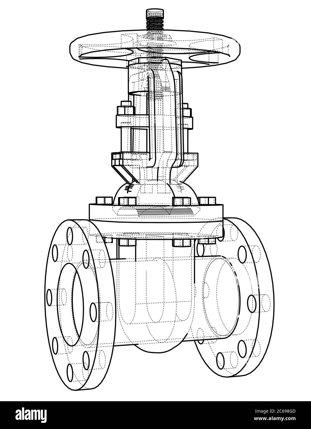 Industrial valve outline Stock Photo - Alamy