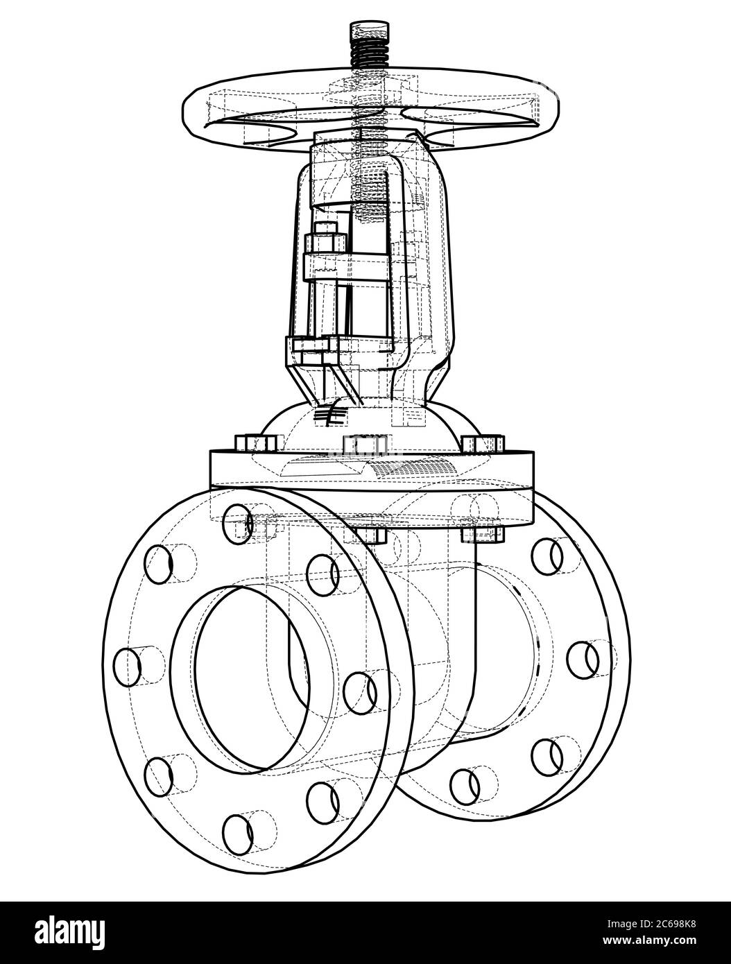 Industrial valve outline Stock Photo - Alamy