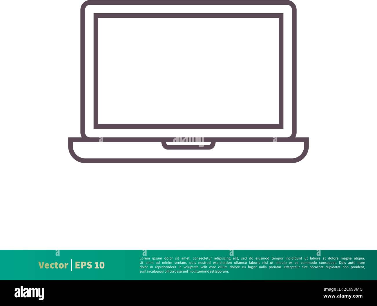 Notebook, Laptop Monitor Display Screen Icon Vector Logo Template ...