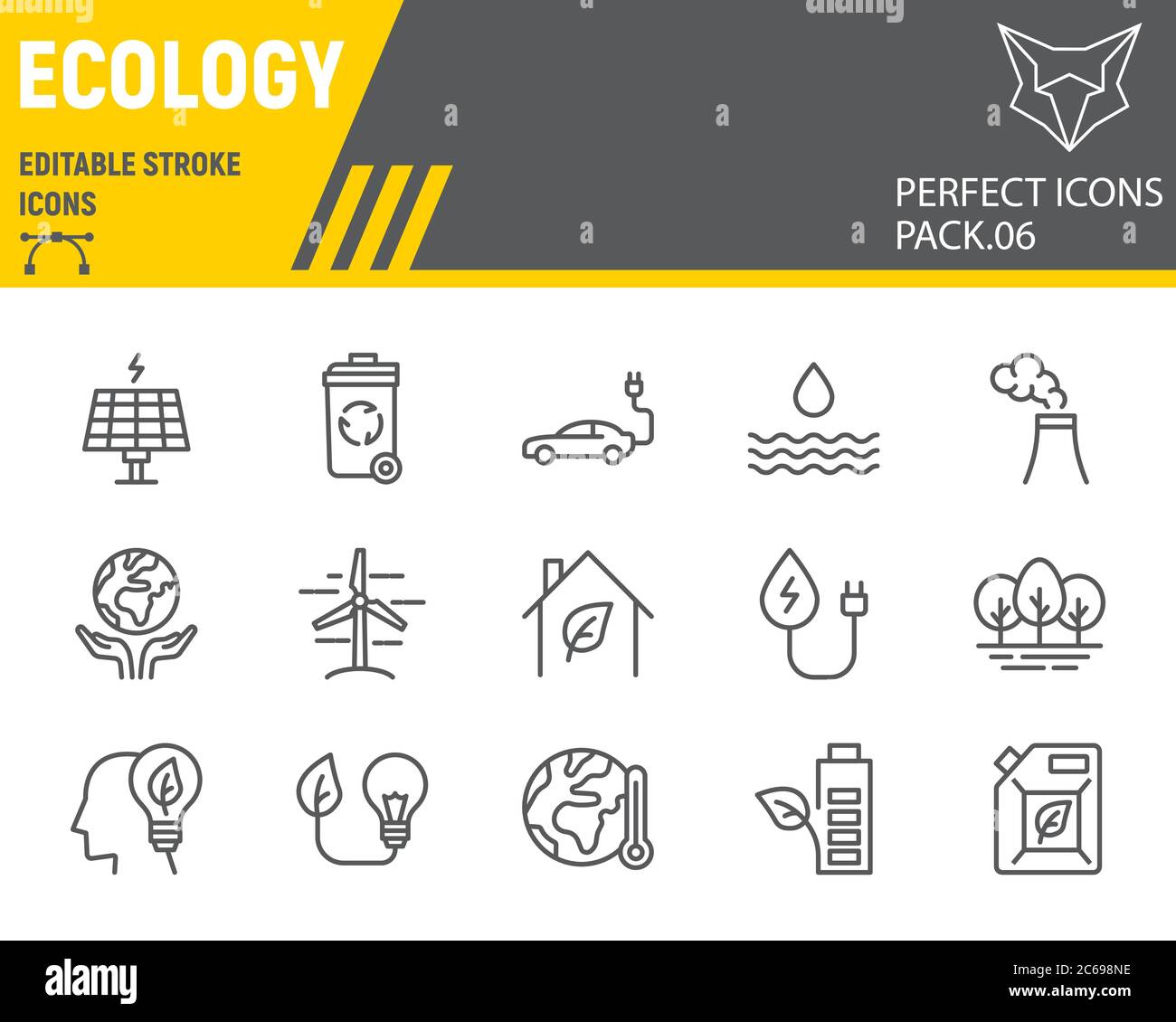 Ecology line icon set, eco symbols collection, vector sketches, logo ...